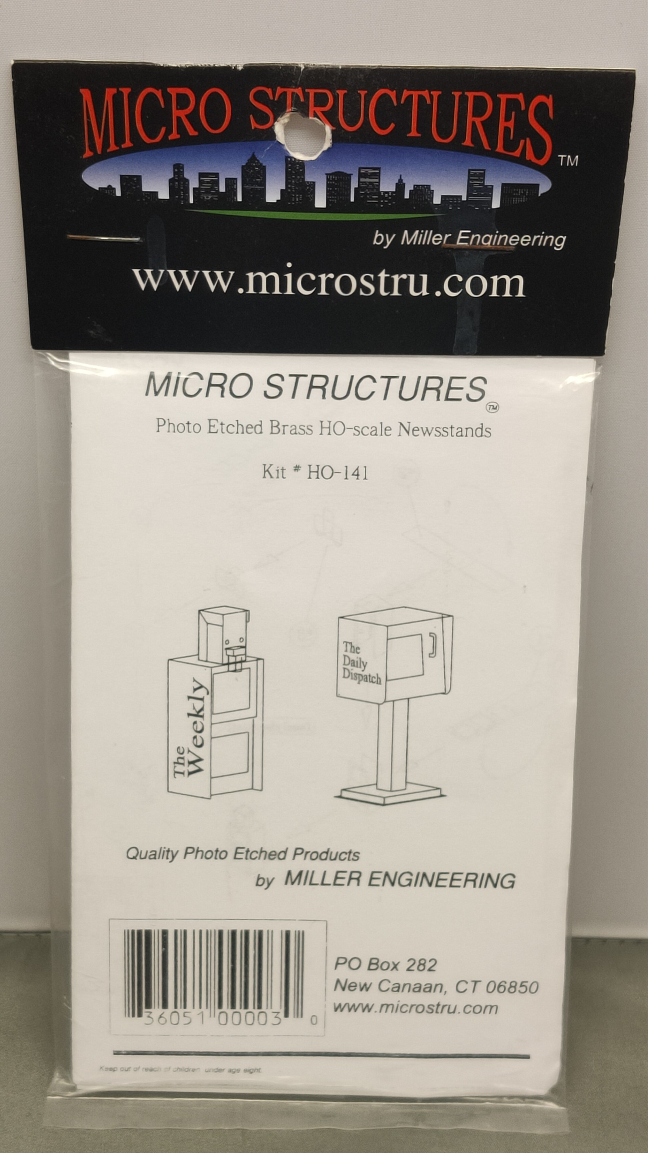 Miller Engineering HO. Photo etched brass newsstands kit