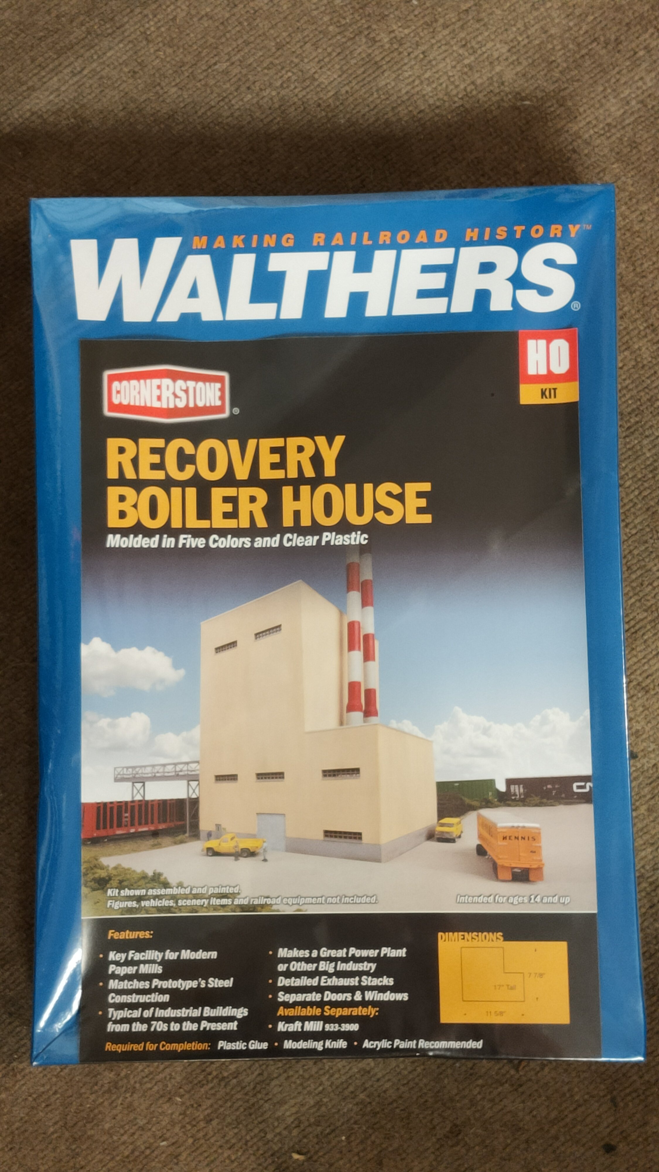Walthers Cornerstone HO. Recovery Boiler House Kit
