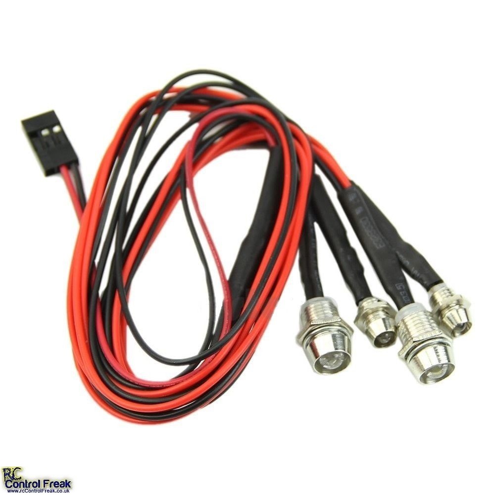 LED Lights For RC Model Car 5mm Headlamps Headlights & 3mm Rear Light