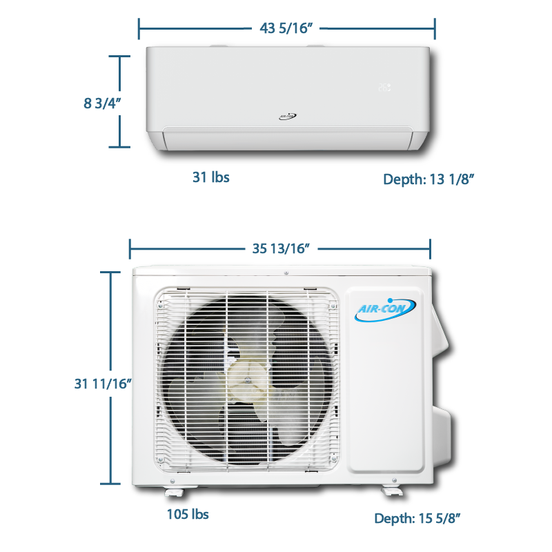 AirCon 24000 Btu 20 SEER 220v Mini Split Hyper Heat Pump AC