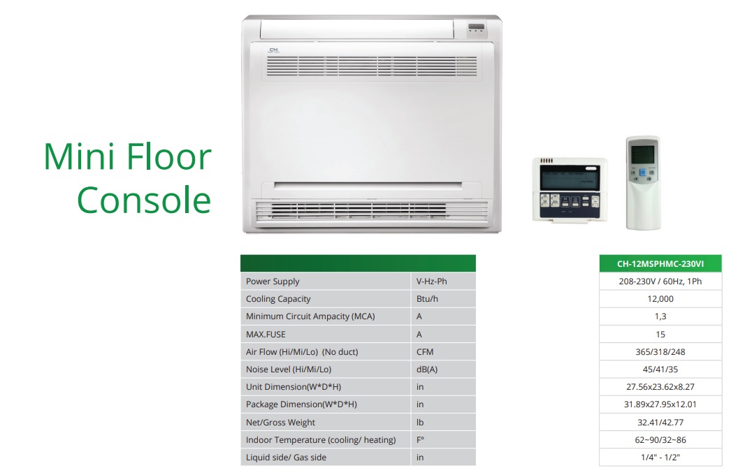 C&H 3 Zone 23.8 SEER Mini Split Hyper Heat Pump AC