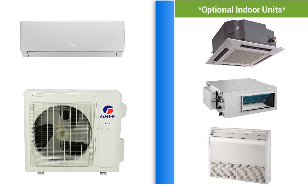 Gree 12000 BTU 25 SEER 220V Mini Split Hyper Heat Pump AC