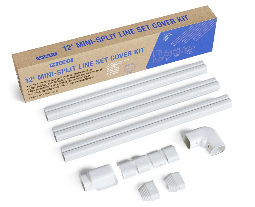 C&H 3'' PVC Lineset Cover for Mini Split Systems CH-LNSC12