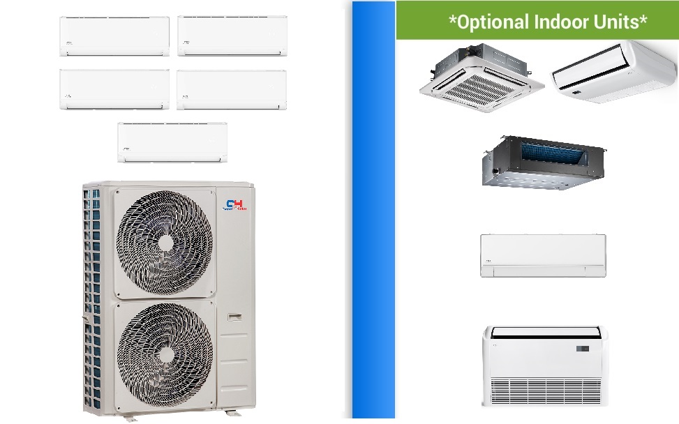 C&H 5 Zone 22.4 SEER Mini Split Hyper Heat Pump AC