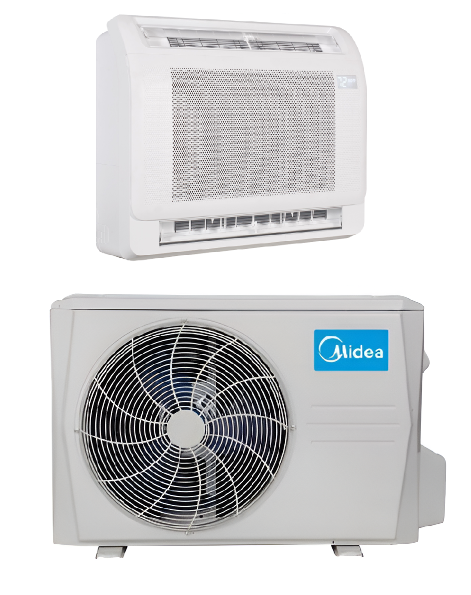 Midea 12000 Btu Floor Console Mini Split AC Unit, Heat Pump (-13°F ...