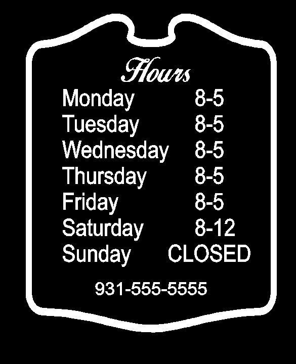 Custom Business Store Hours Vinyl Decal Sticker Sign 11 x 14 Window ...