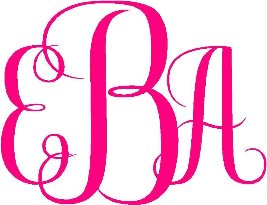 MONOGRAM Initials Laptop Computer Sticker Vinyl Decal Stickers 5.5x7""