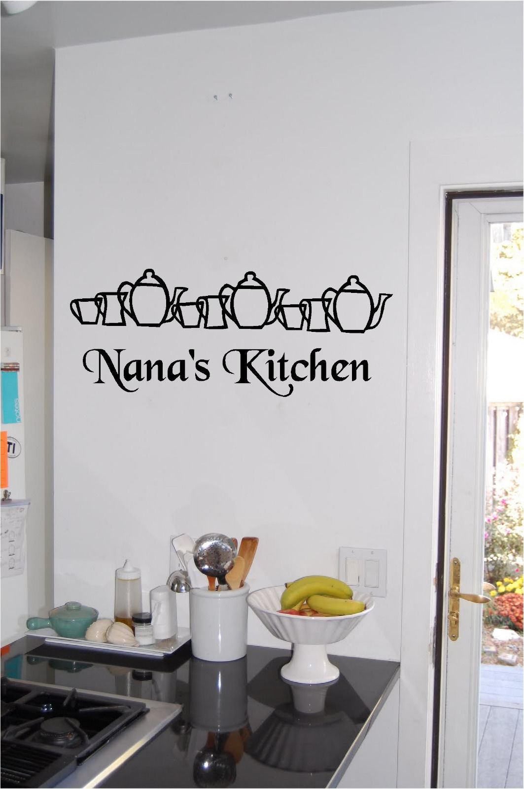 Nana's Kitchen Teapots Personalized Kitchen Wall Sign Sticker Wall Art