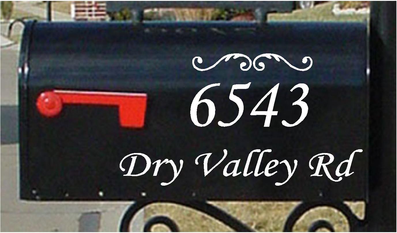 Mailbox Letters Name Number & Street Name Custom Mailbox StickersSET OF 2