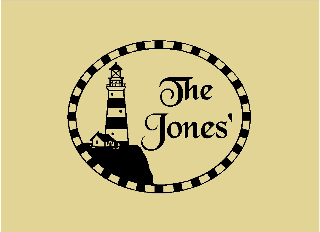 Lighthouse and Personalized Family Name Sign Wall Sticker Wall Art ...