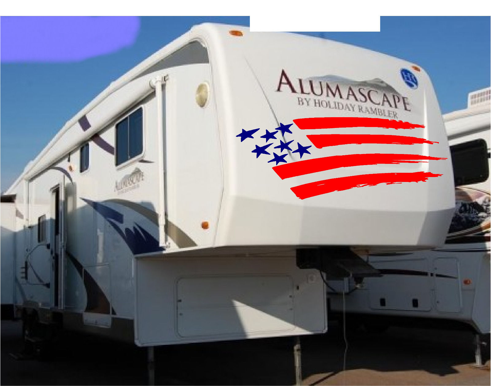 American Flag Camper RV Graphic Kit Vinyl Decal Stickers 20x50