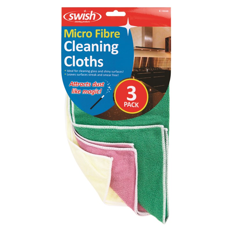 Microfibre Cleaning Cloths - 3 Pack