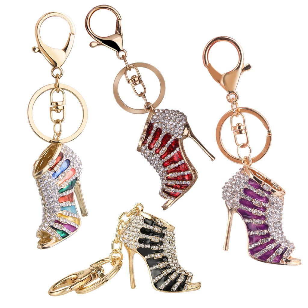 Fashion Rhinestone Shoe Keyring
