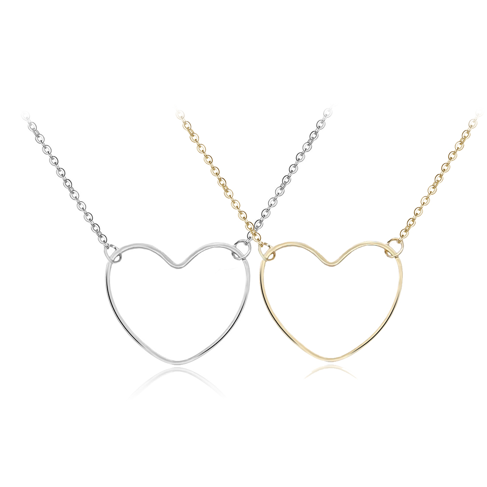 Heart Necklace Love Pendant Chain Silver Women Gift Girl Present ...