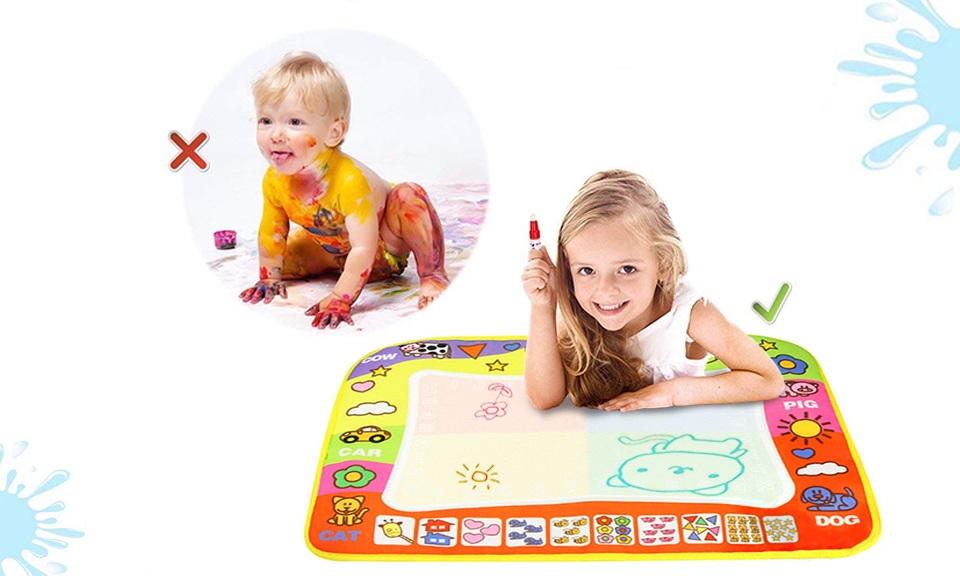 Mess-Free Drawing Fun! Doodle Mat for Kids, 60x80cm with 2 Pens ...