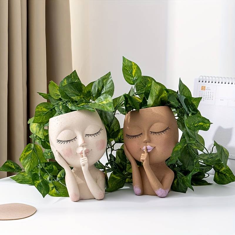 Pot Flower Face Planter Shape Vase Head Plant Shaped Flowerpot Pots ...