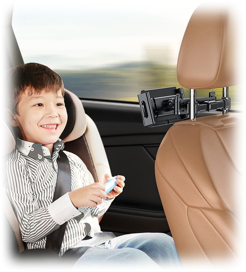 Entertain On the Go: Foldable Car Headrest Phone and Tablet Holder ...