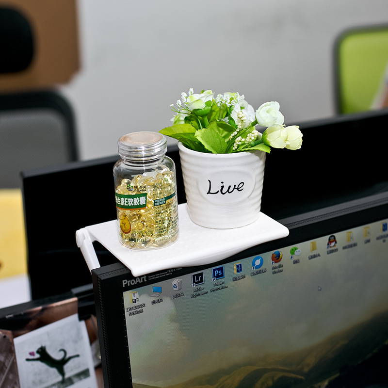 Sleek Monitor and Laptop Screen Shelf | Black or White | Space-Saving ...