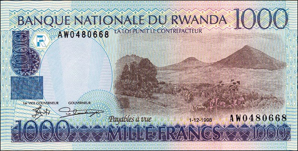 Rwanda - 1000 Francs - 1998 - P27b - B126b