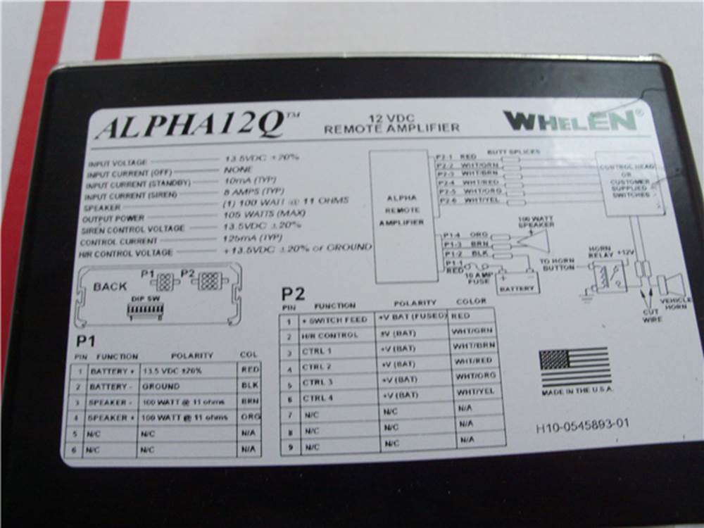 Whelen Alpha Siren Wiring Diagram - Wiring Diagram