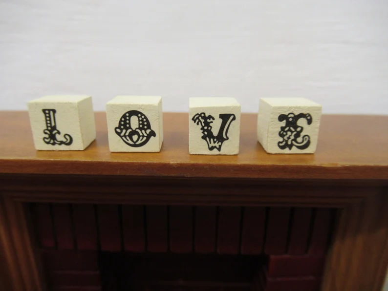 Dolls House Miniature Love Letter Blocks 1:12 Scale