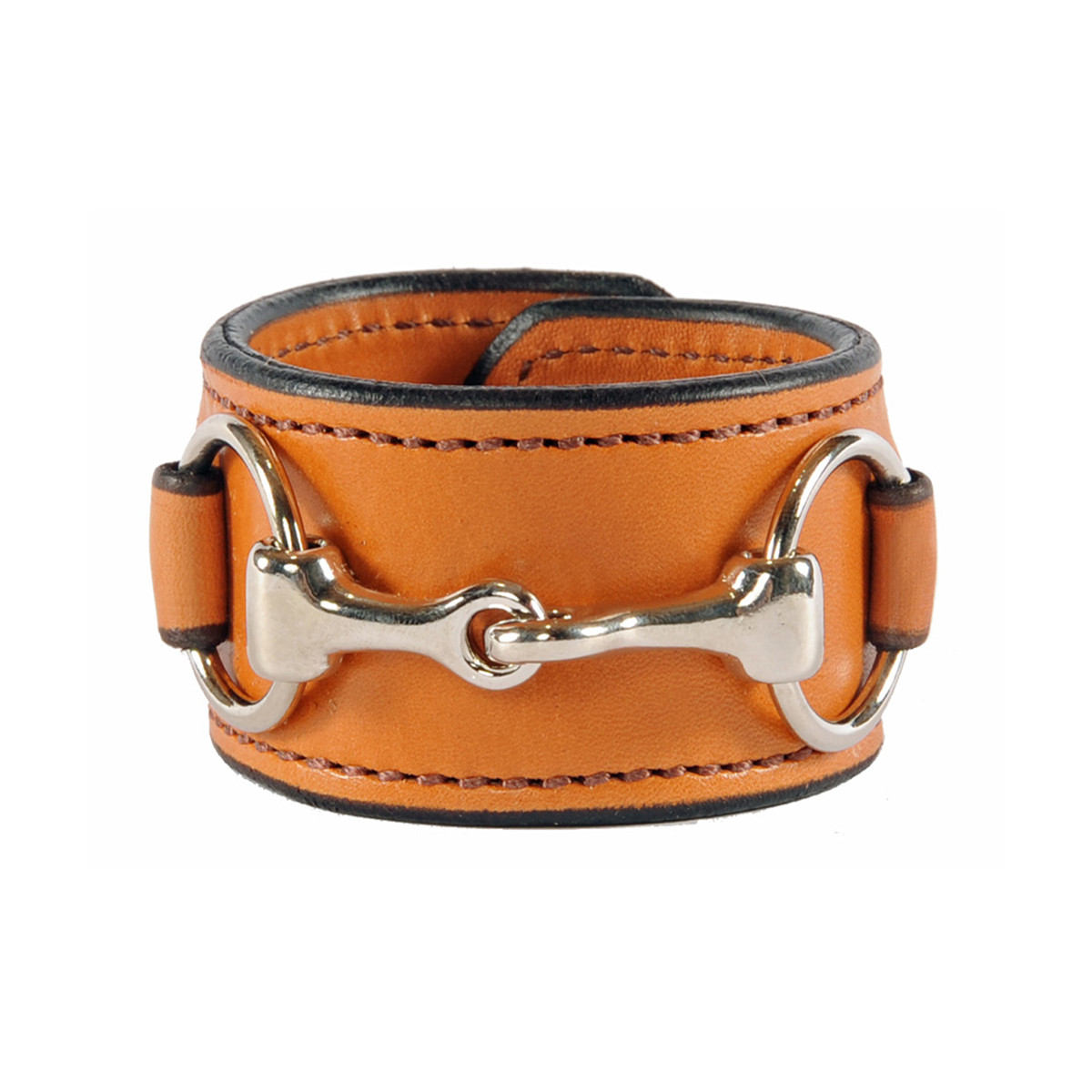 Rebecca Ray Stainless Steel Horse Snaffle Bit Leather Cuff