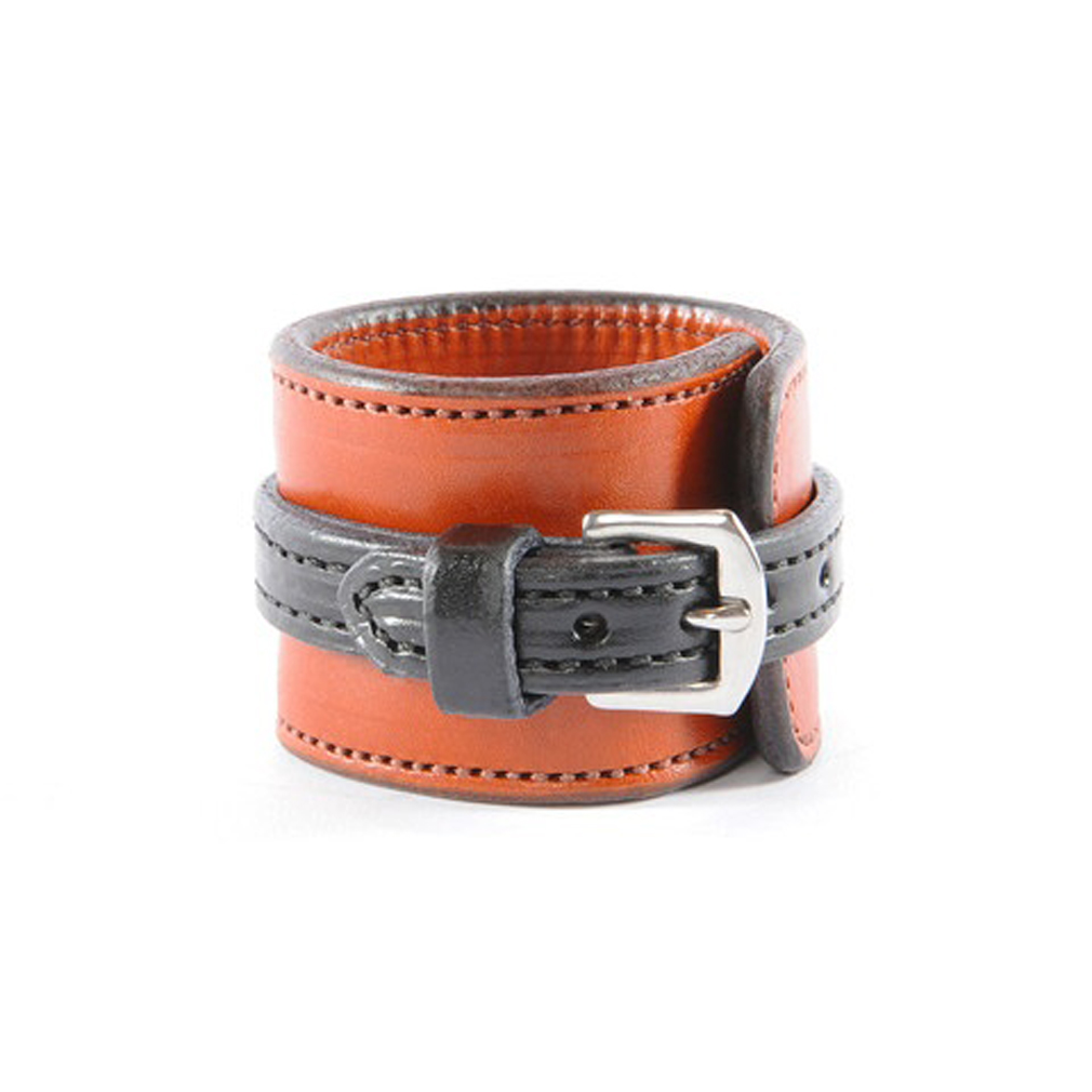 Rebecca Ray Equestrian Horse Two-Tone Leather Cinch Cuff