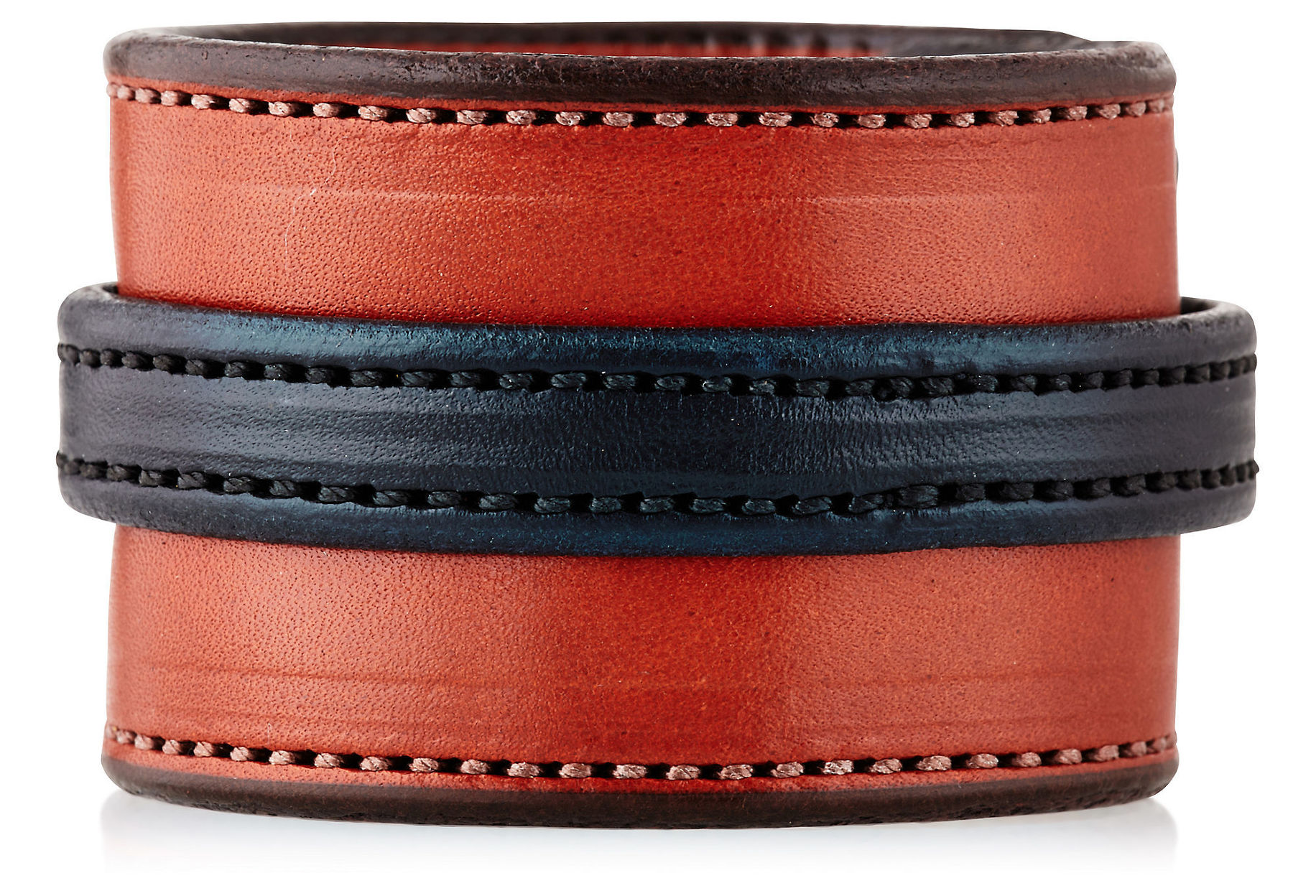 Rebecca Ray Equestrian Horse Two-Tone Leather Cinch Cuff