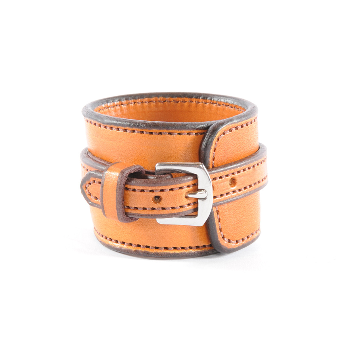 Rebecca Ray Equestrian Horse Two-Tone Leather Cinch Cuff