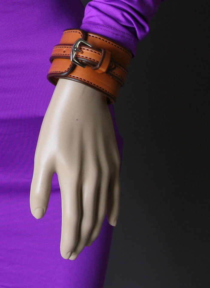 Rebecca Ray Equestrian Horse Two-Tone Leather Cinch Cuff