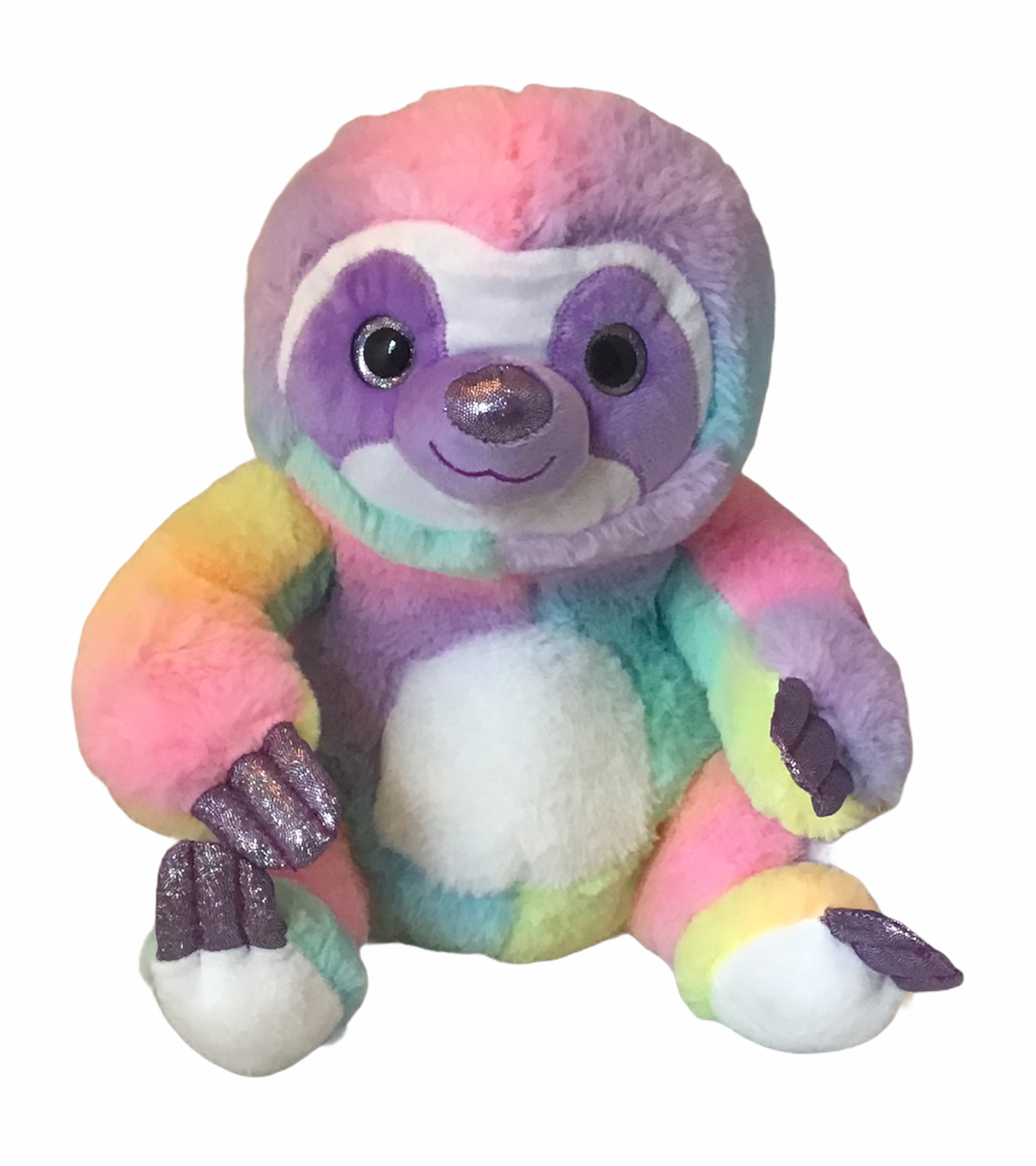 Fiesta Toy Rainbow Sherbet Plush Sloth Stuffed Animal Sparkle 11"