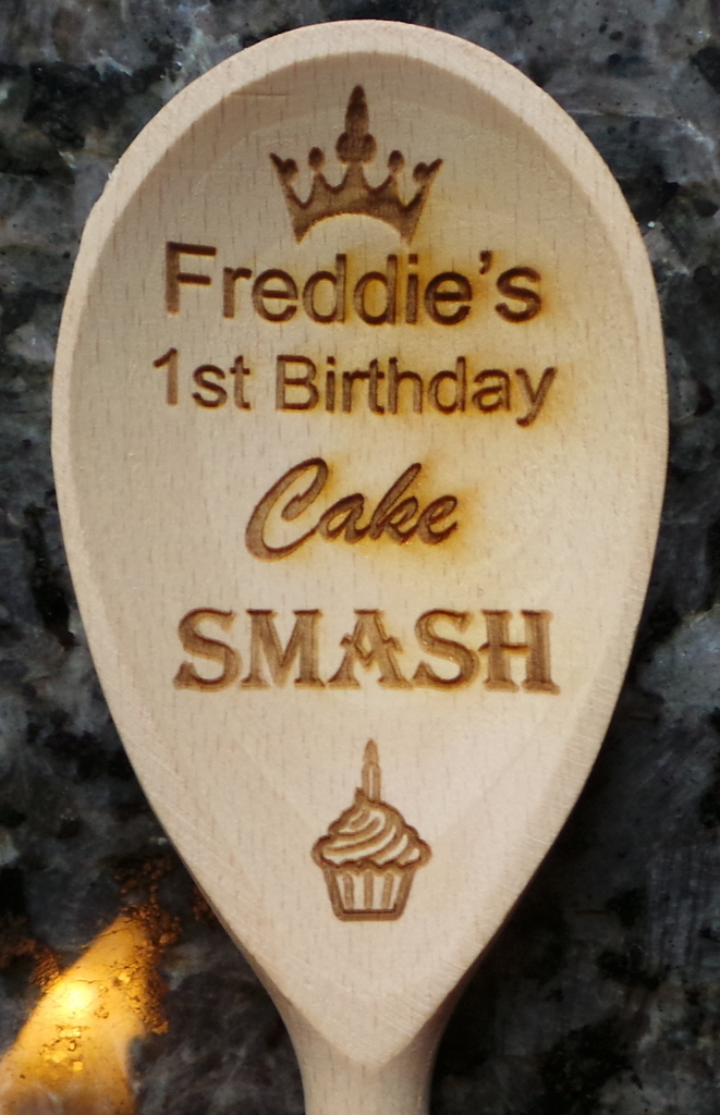 Cake Smash Wooden spoon, personalised keepsake