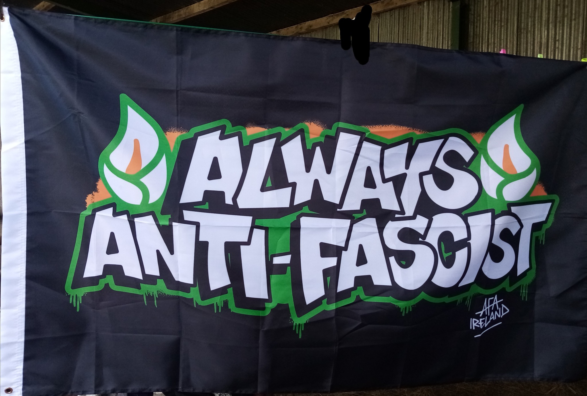 Anti Fascist Action Ireland Flag