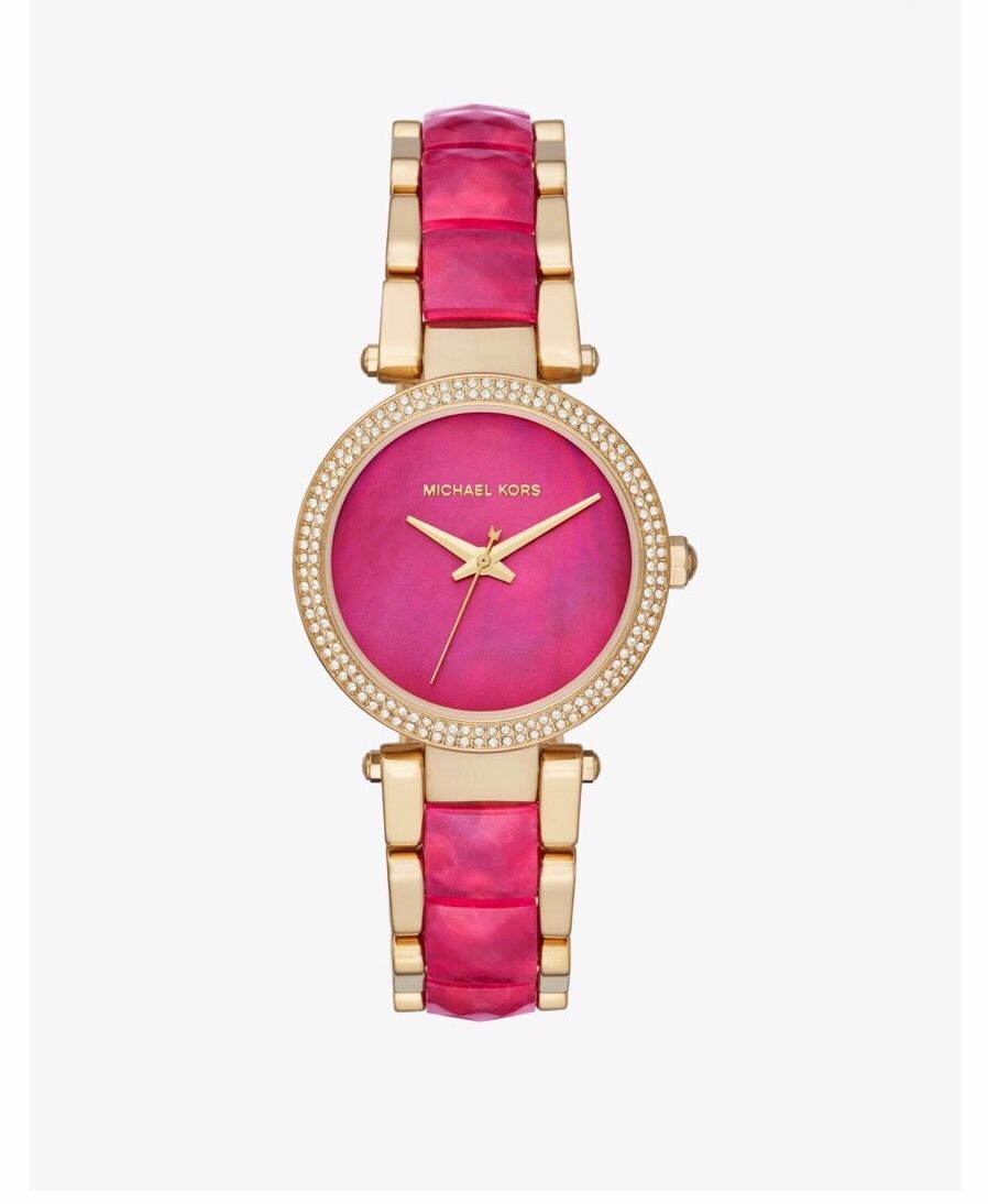 Michael Kors MK6490 Parker Dual Tone Pink Dial Ladies Watch