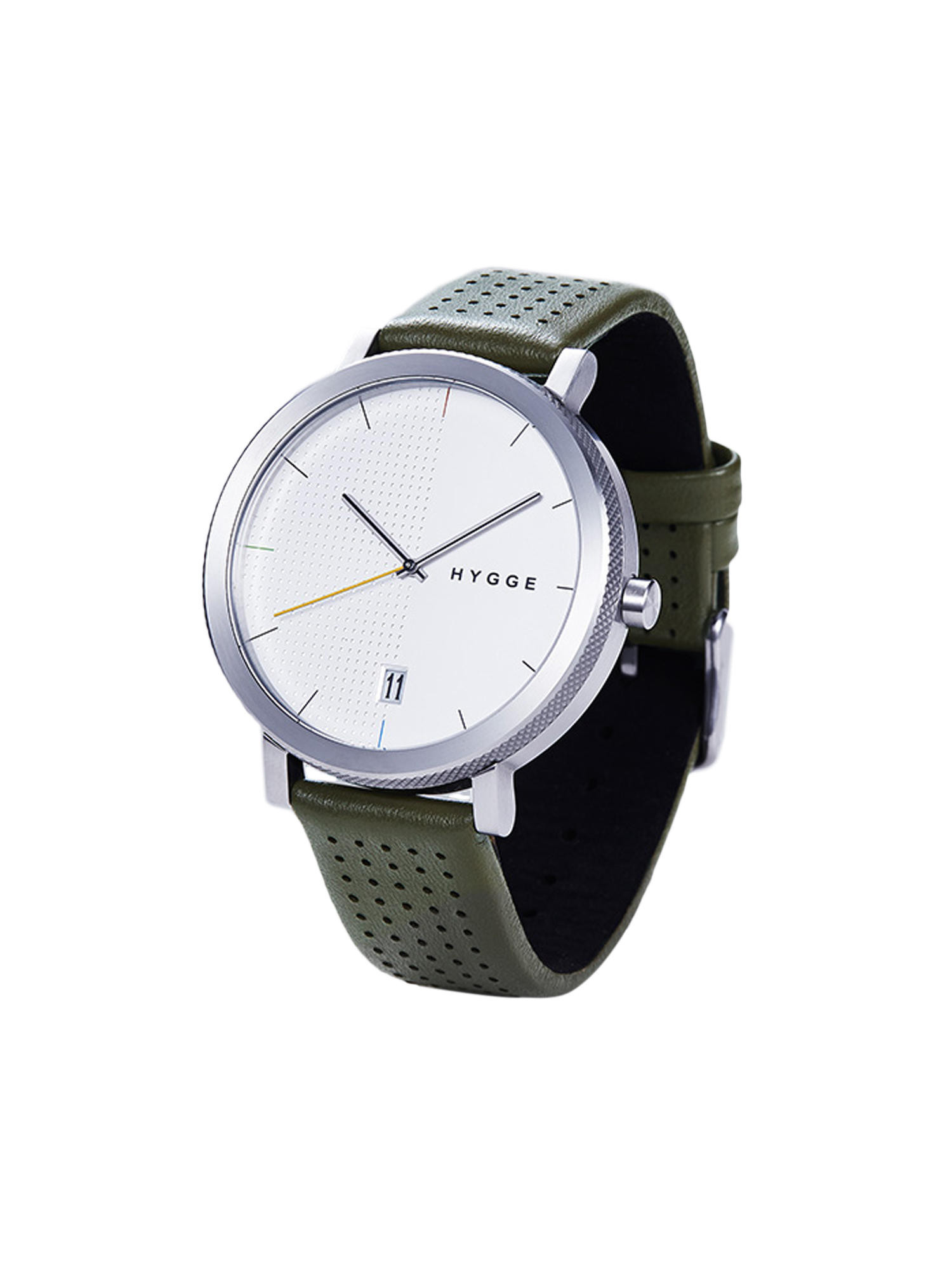 Hygge MSL2203C (KA) White Dial Leather Strap Watch For Men