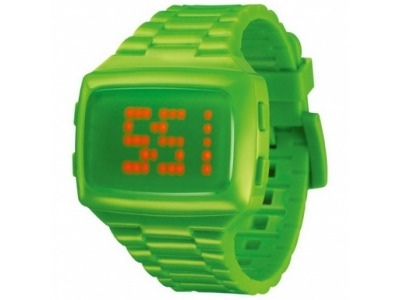 LED LED-GN-STP Unisex Digital Green Dial And Pu Strap Watch