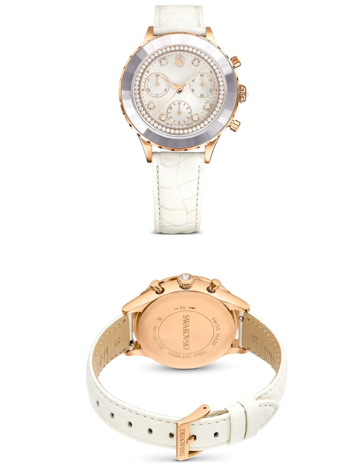 Swarovski 5671150 Rose Gold Leather Watches For Women