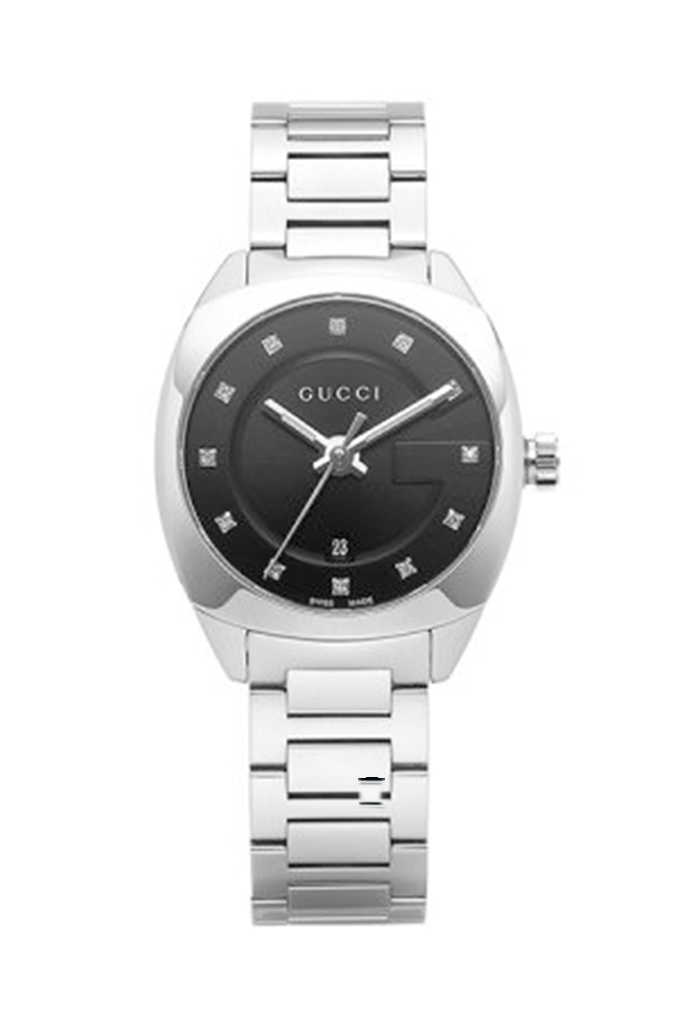 Gucci YA142503 Black Dial Stainless Steel Strap Ladies Watch
