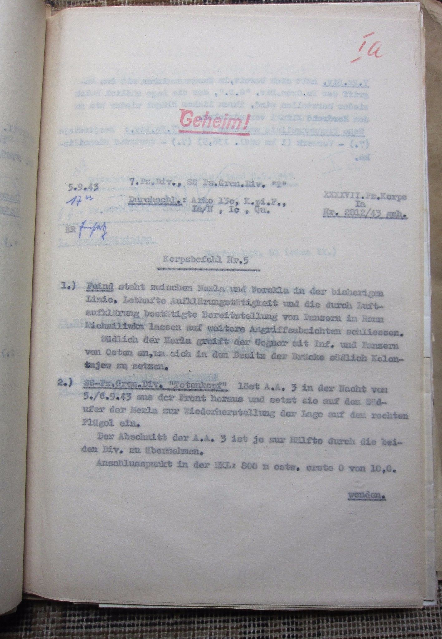 ‘Secret’ XXXXVII Panzer Corps Document and Map Archive Eastern front WW2