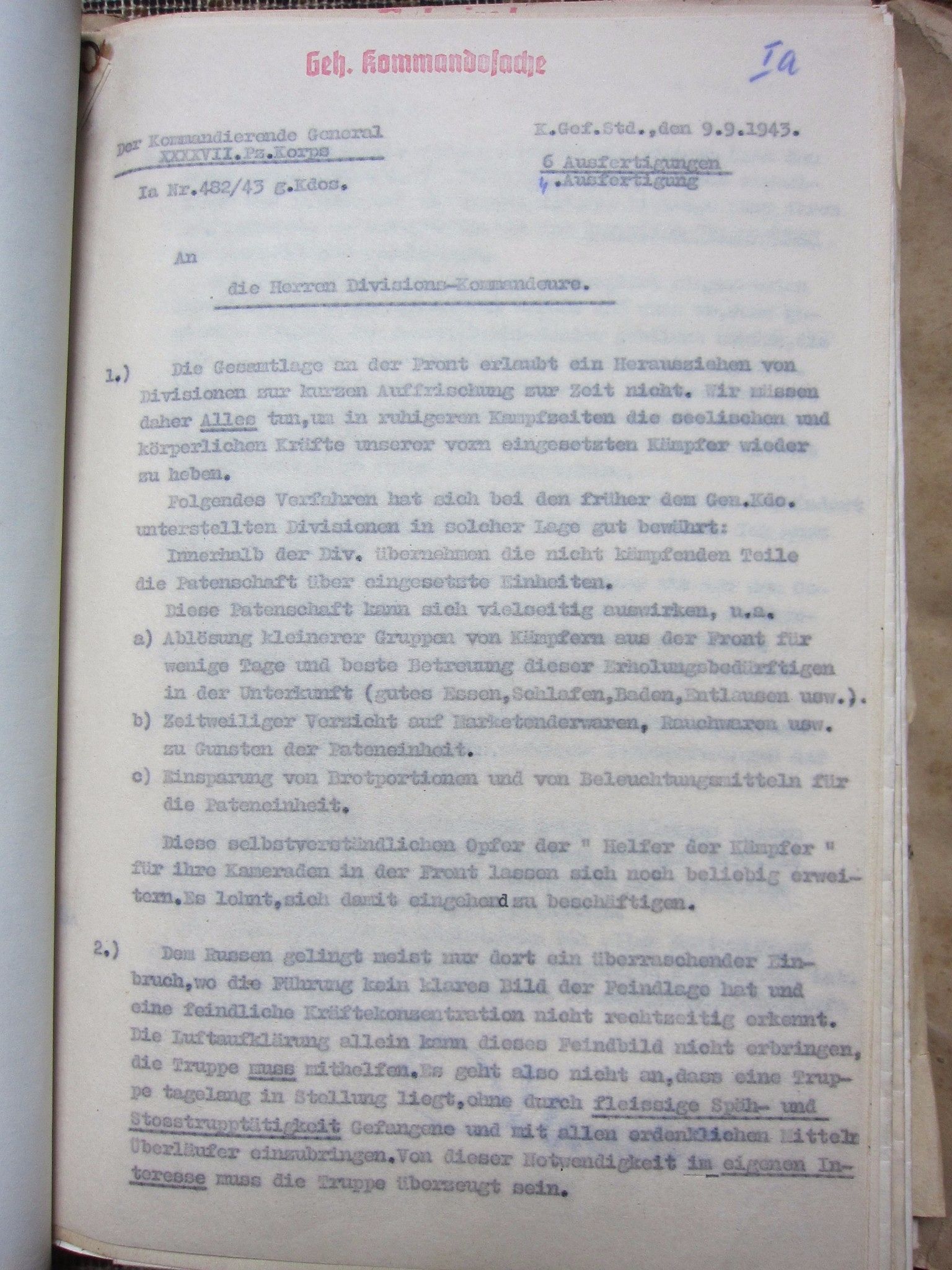 ‘Secret’ XXXXVII Panzer Corps Document and Map Archive Eastern front WW2