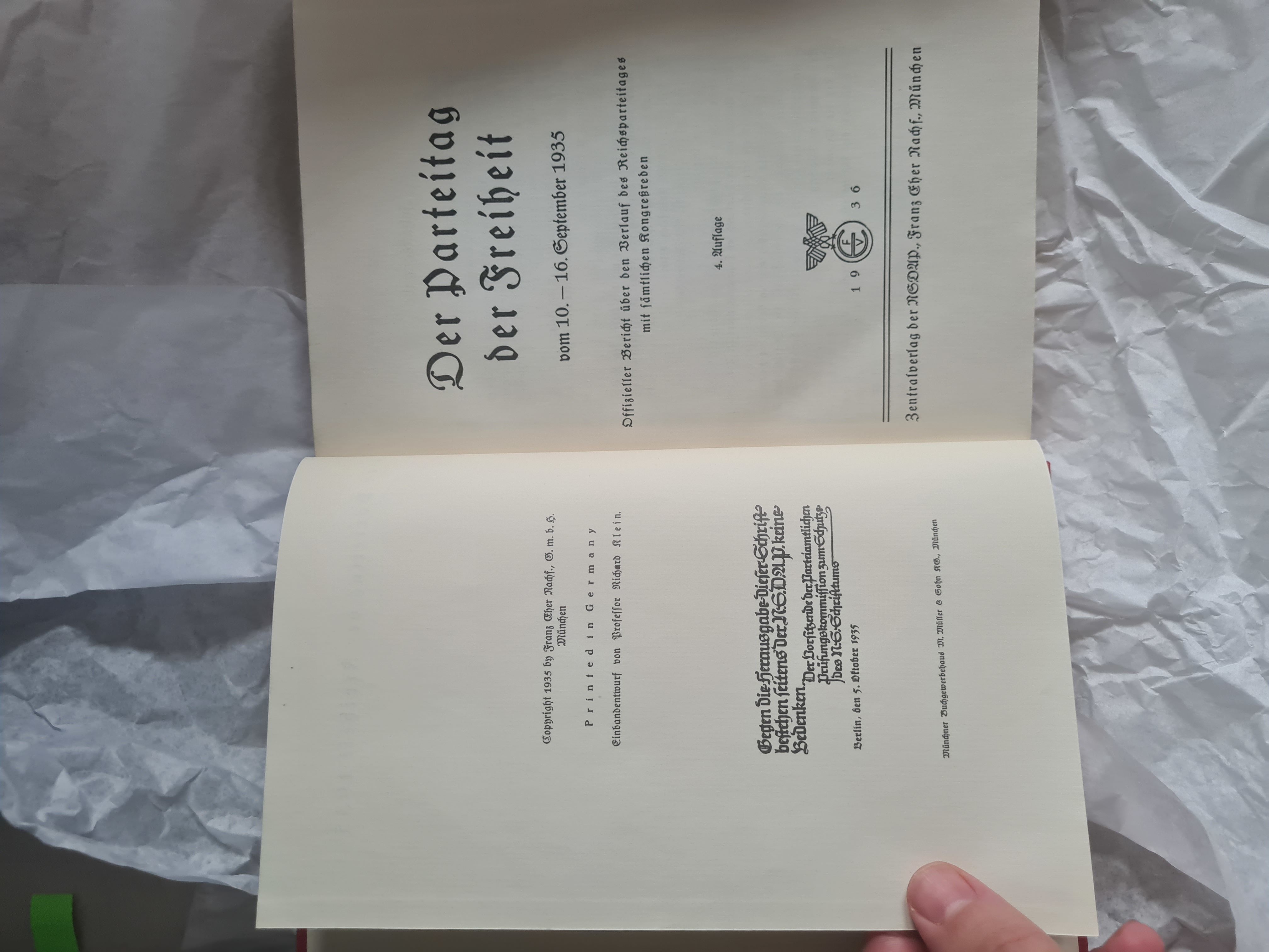 Original Third Reich Reichsparty days of Freedom 1935 book