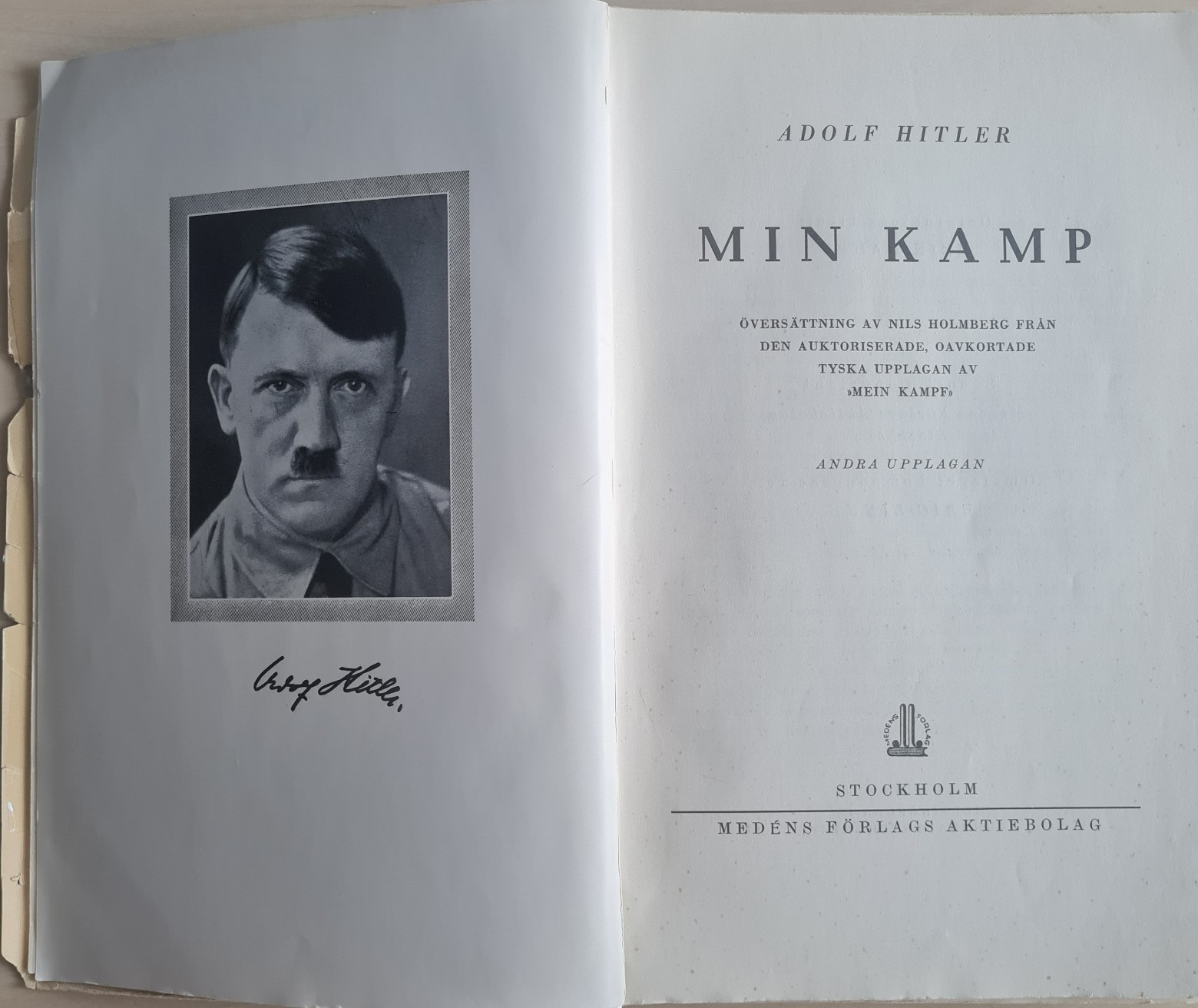 Original Mein Kampf Adolf Hitler swedish edition 1941