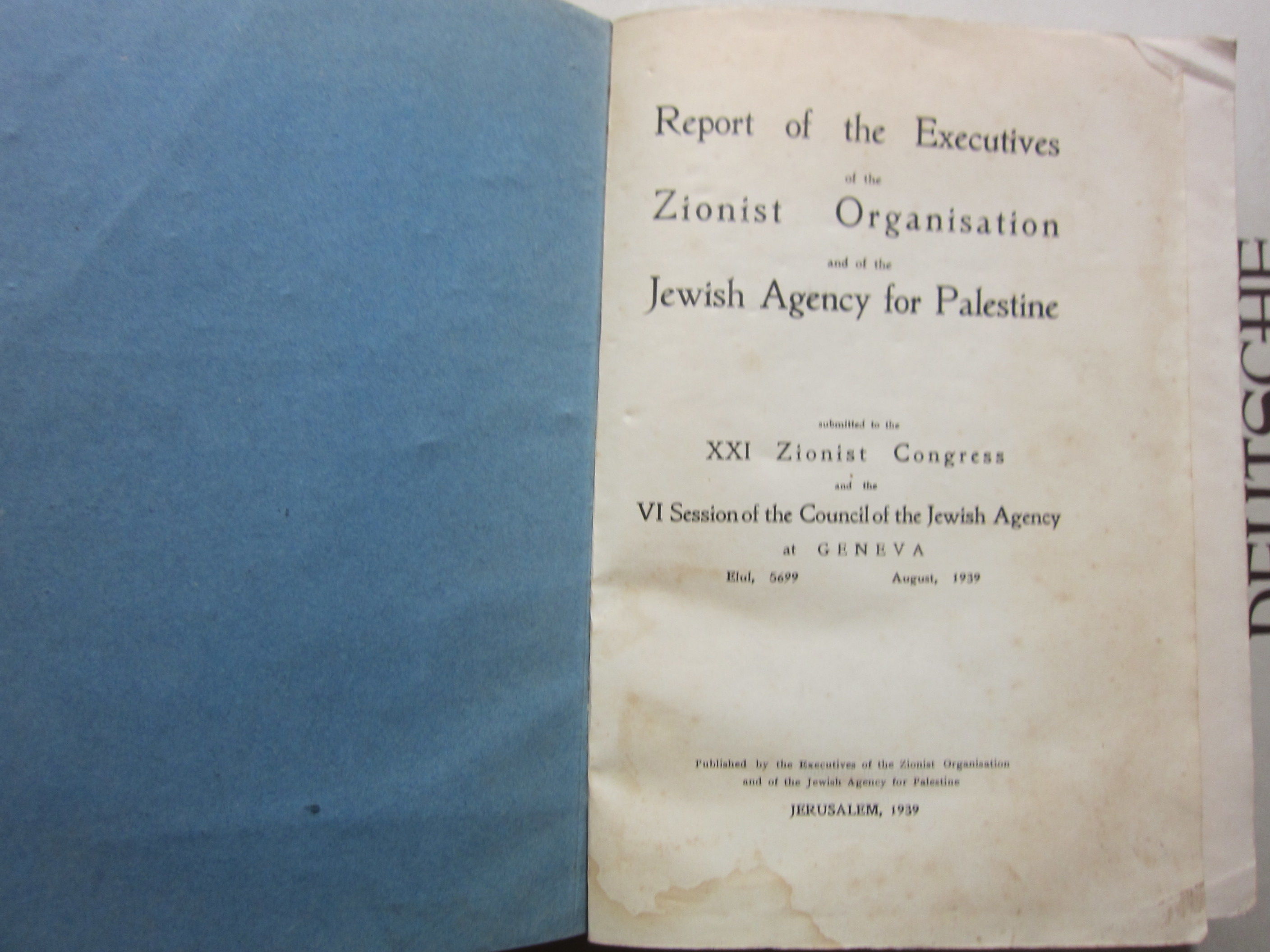 Report of the Executives of the Zionist Organisation and of the Jewish ...