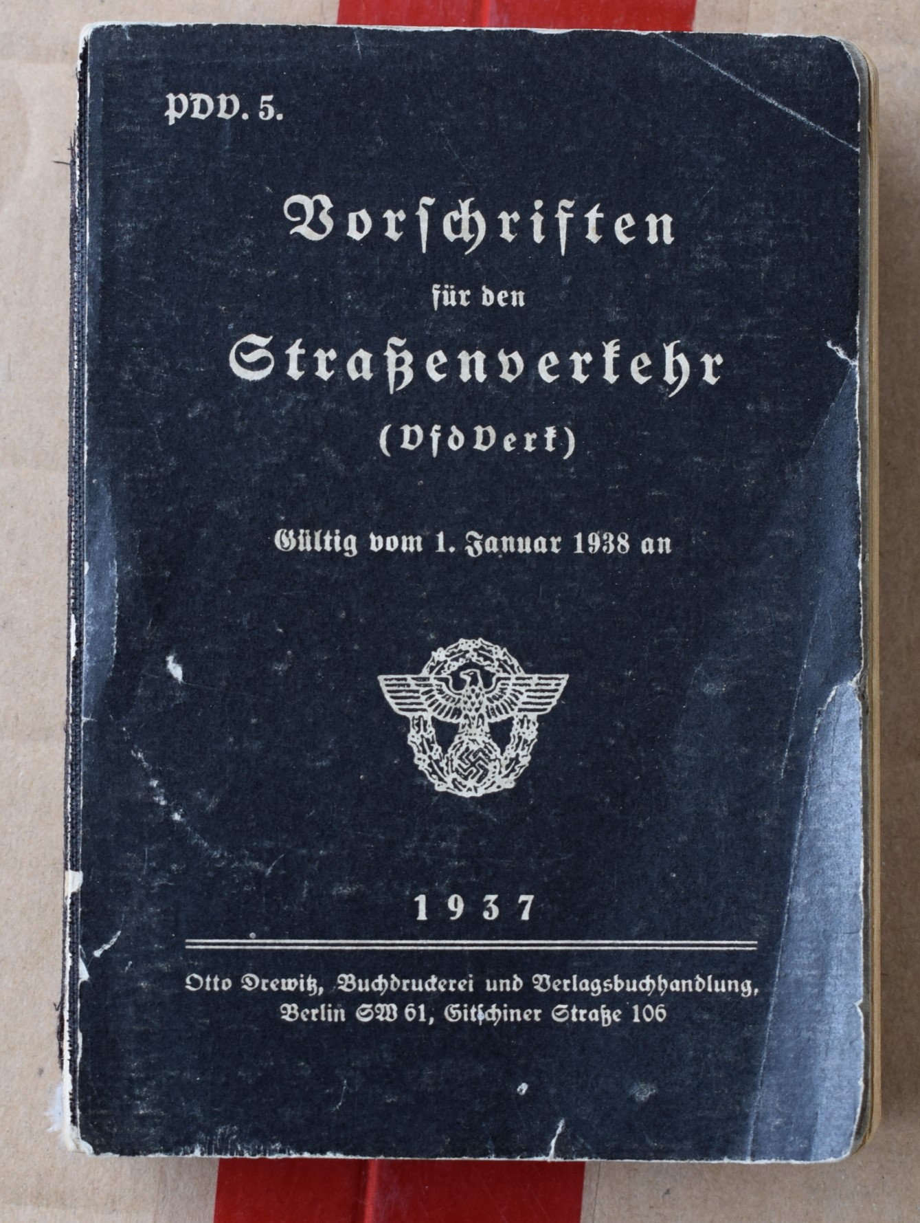 WW2 German book Regulation of Road Traffic 1937 Reichsfuhrer SS