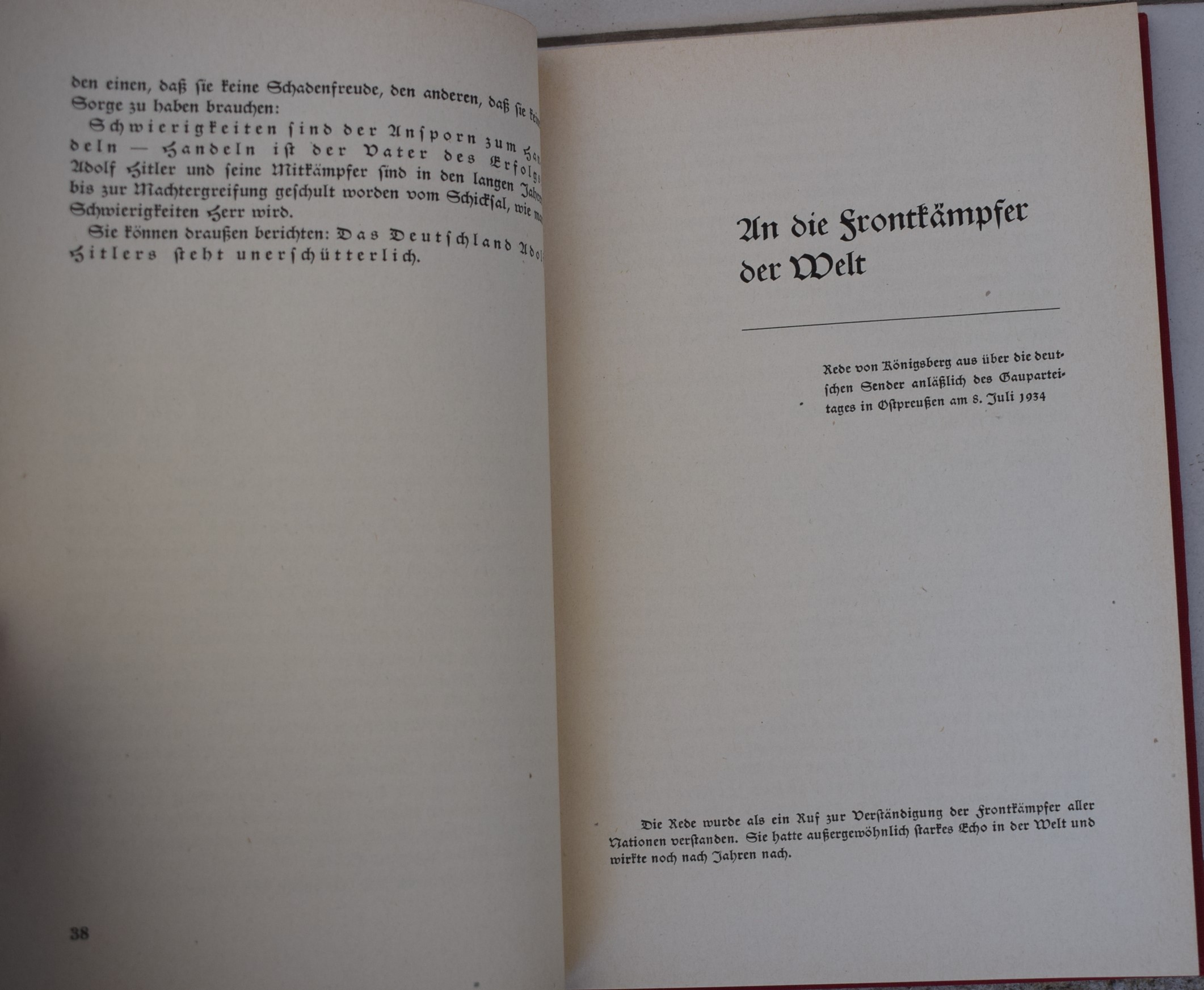 Original german book Rudolf Hess speeches