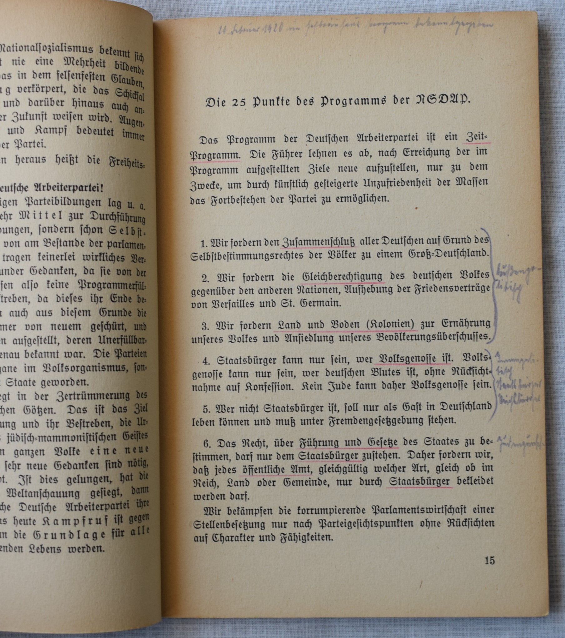 Original book NSDAP party program