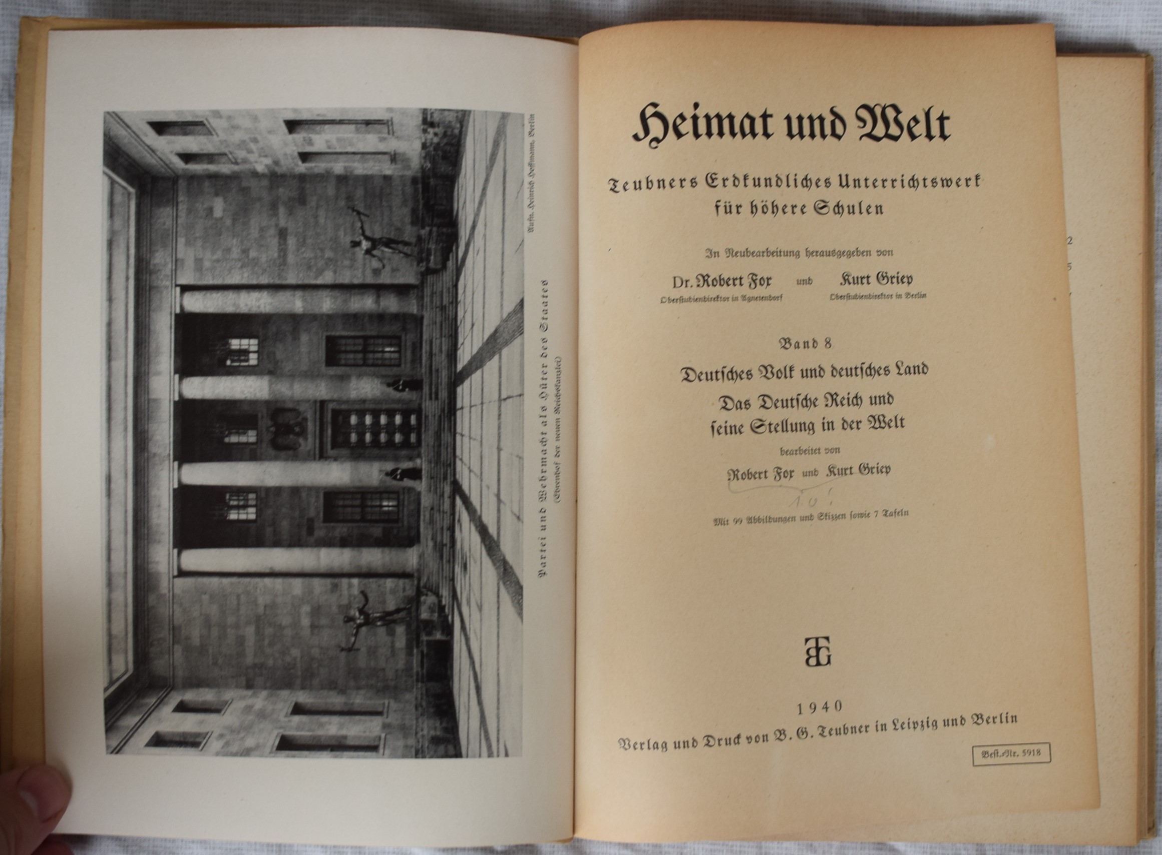 Nazi school book Homeland and World 8th volume