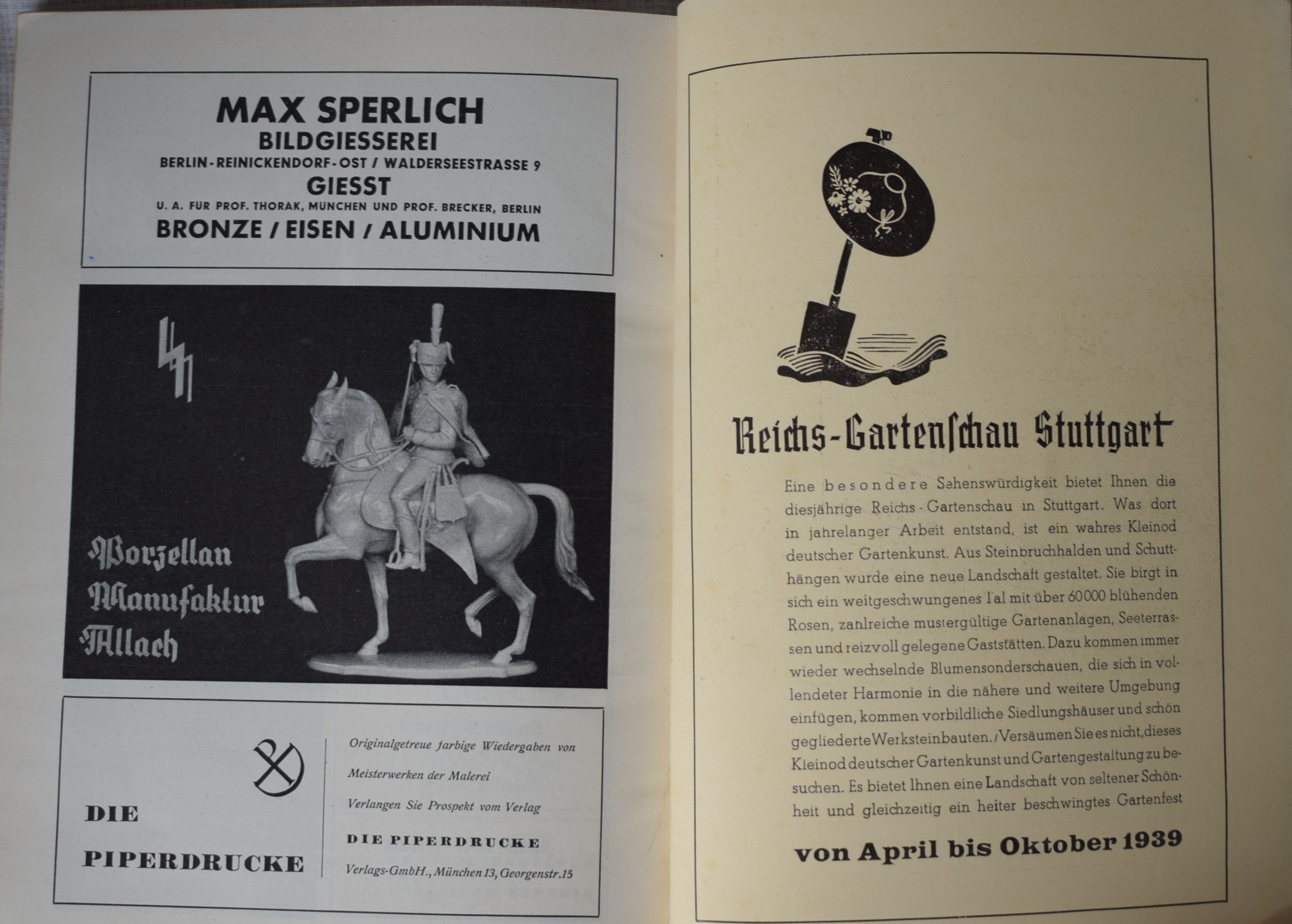 Nazi art exhibition catalogue 1939