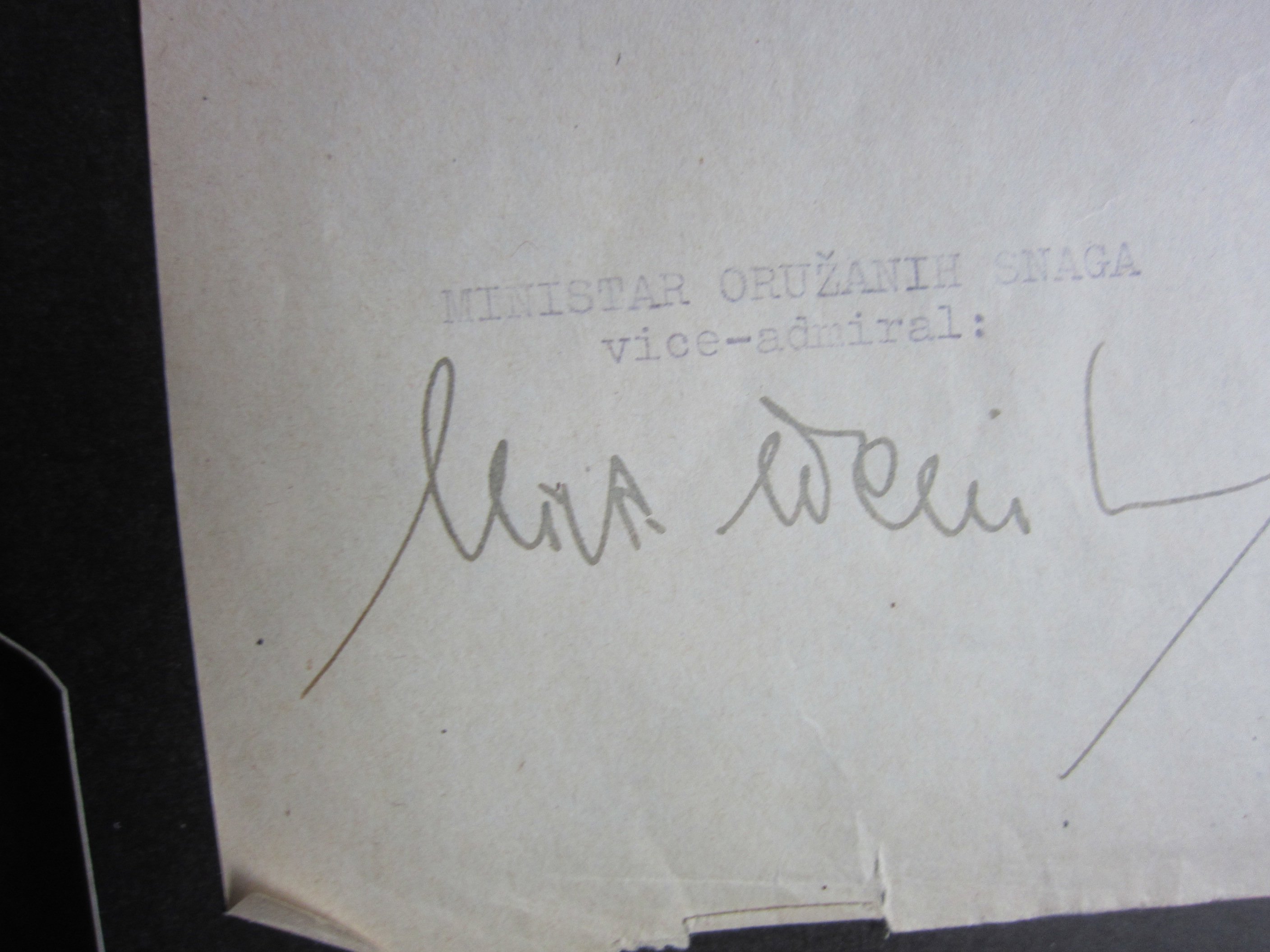 Original WW2 Ante Pavelic documents signatures