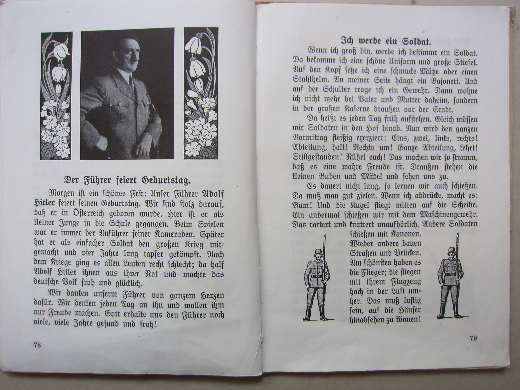 Nazi WW2 children's book reading learning
